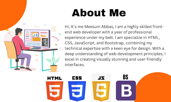 Be your professional front end web developer with html, css, js by ...
