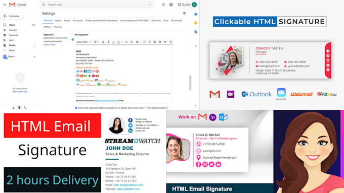 Design html email signature or clickable email signature by Madiwork ...