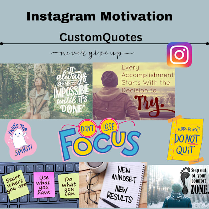 Create unique instagram motivational quotes, custom design by ...
