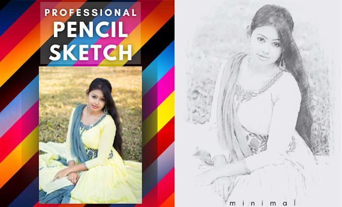 Create you a minimal pencil sketch by Tihin360 | Fiverr
