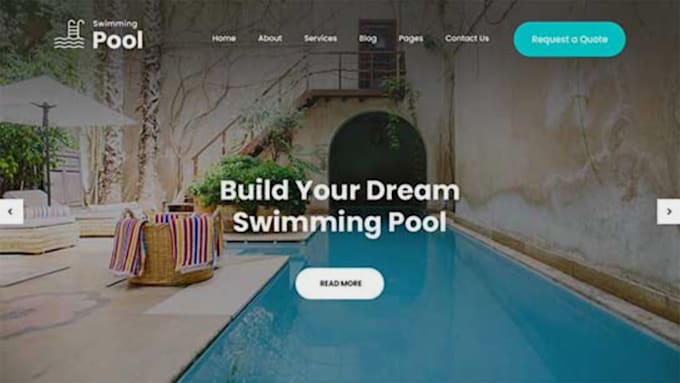 Design a modern and clean swimming pool service website, swimming pool ...