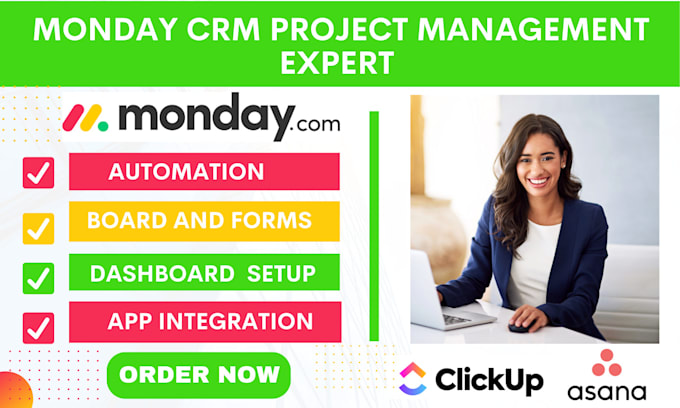 Setup monday crm, asana, monday, clickup, zapier, trello project management by Floral_sales | Fiverr