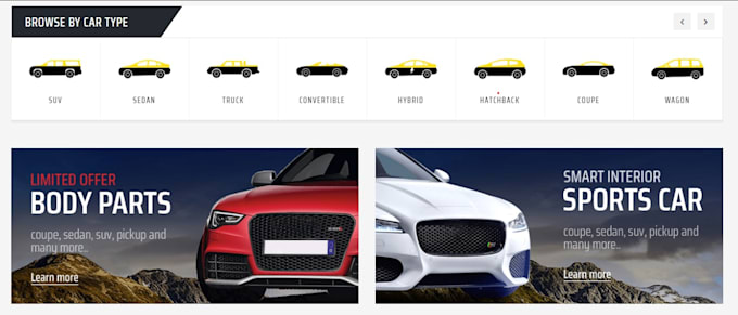 Create responsive online car dealership website design professional ...