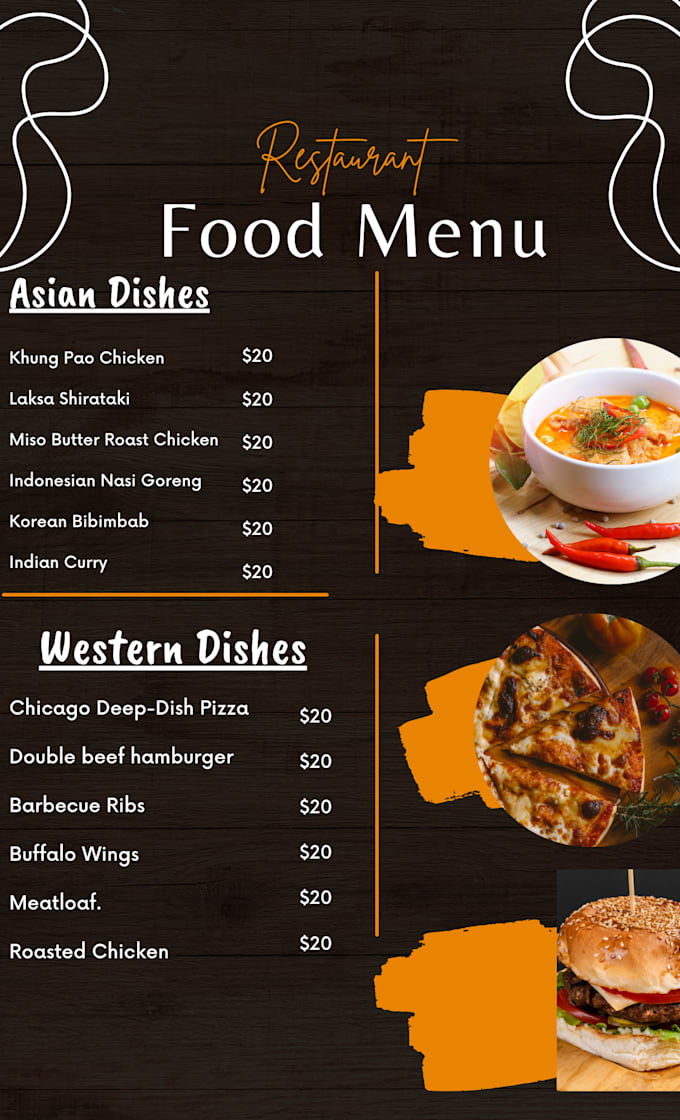 Design creative and amazing menu for food restaurant by Hania356 | Fiverr