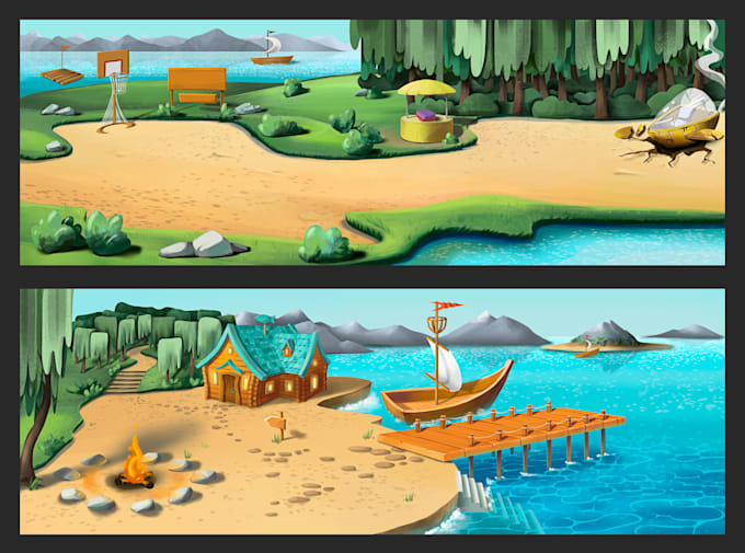 Create environment concept art and background by Spalinaart | Fiverr