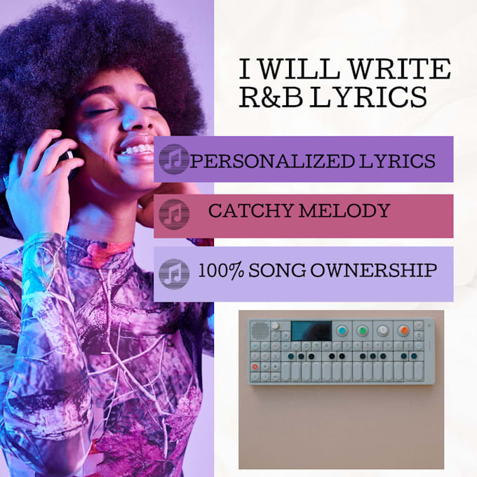 Write custom rnb love song lyrics and melody by Jalissacarter | Fiverr