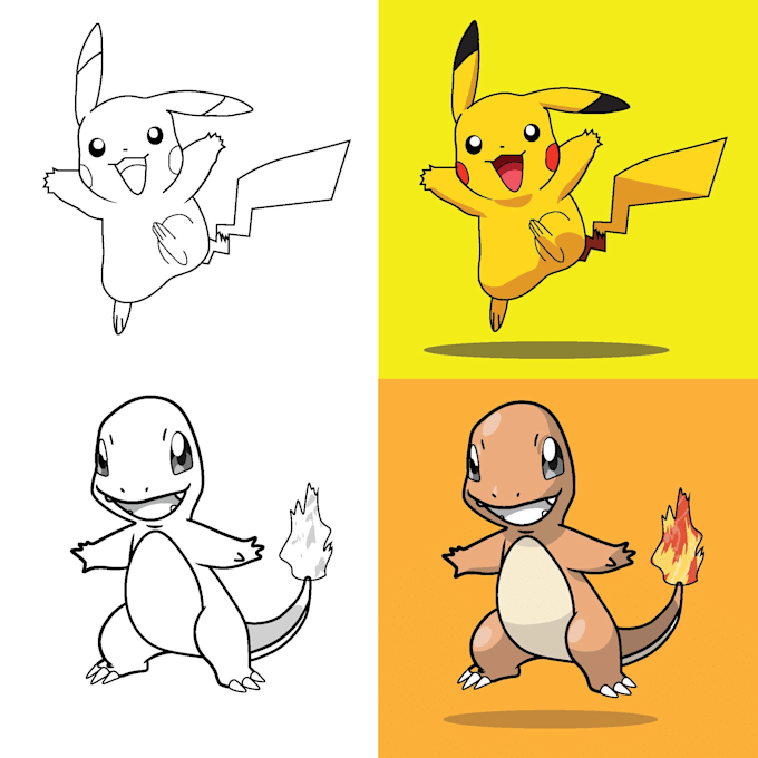Make an outline design from a colored vector image to eps 10 by ...