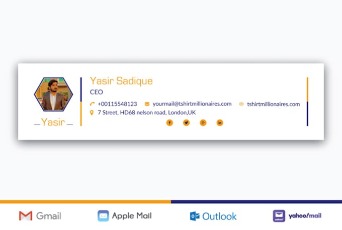 Create professional clickable email signature with html code by ...