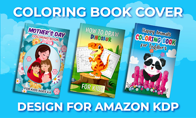 Do coloring book cover design for amazon kdp by Mitun_23 | Fiverr
