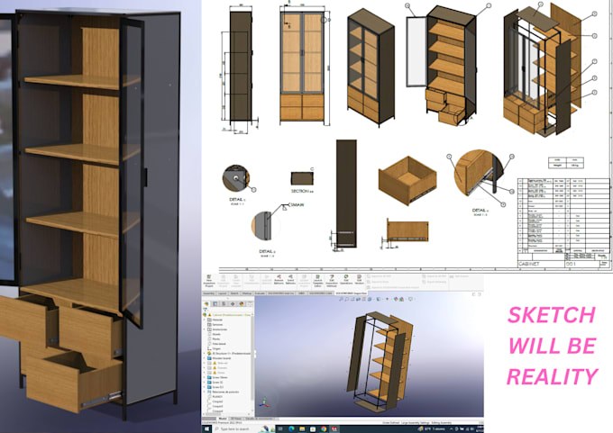 Do sheet metal design production drawing, dxf ,3d model in solidworks ...