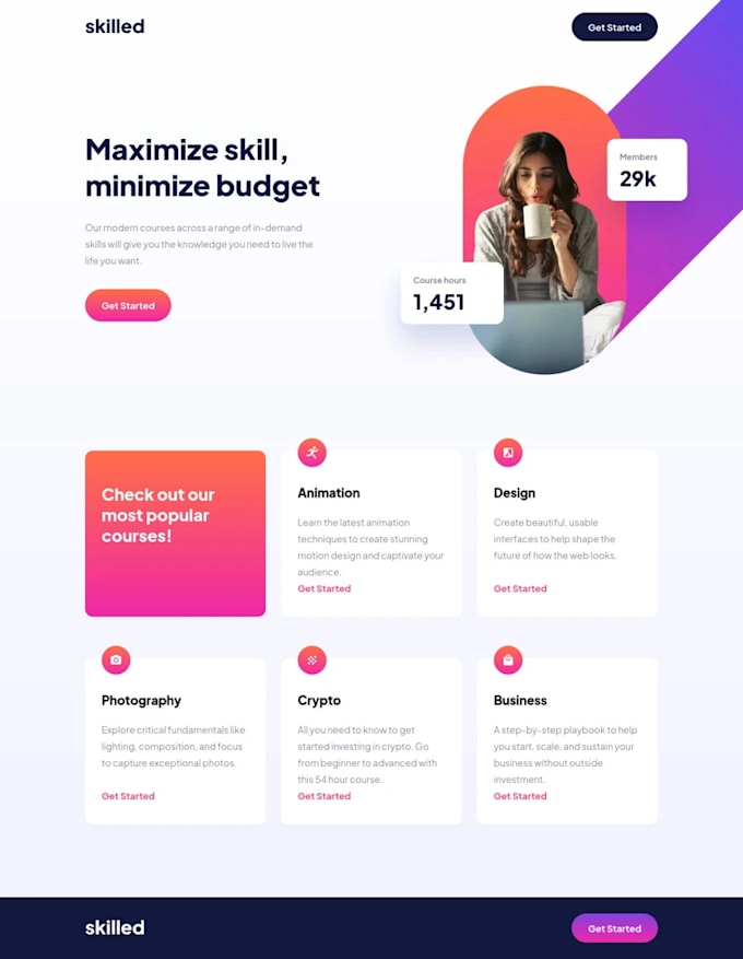 Convert figma to react js landing page using tailwind css by Alexefim | Fiverr