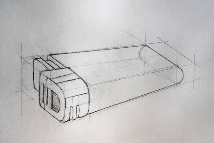 Draw products conceptual sketches and industrial technical drawings by ...