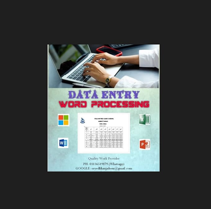 Professional data entry for you by Osyedkhan | Fiverr