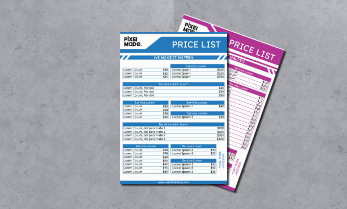 Create invoice, form, worksheet, price list and checklist by Pixel_made ...