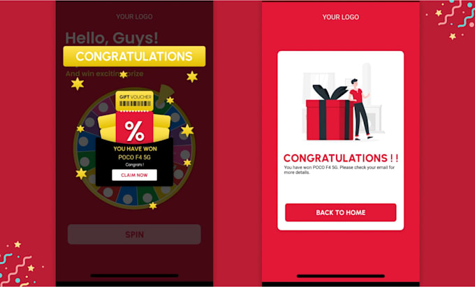 Create spin and win wheel application for rewards with marketing ...