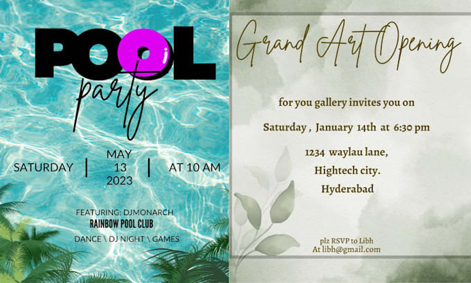 Design beautiful and minimal invitation card by Libha_d | Fiverr