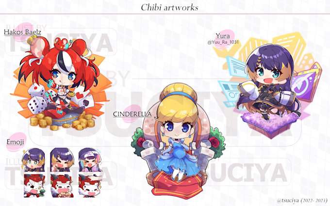 Draw cute chibi character by Tsuciya | Fiverr