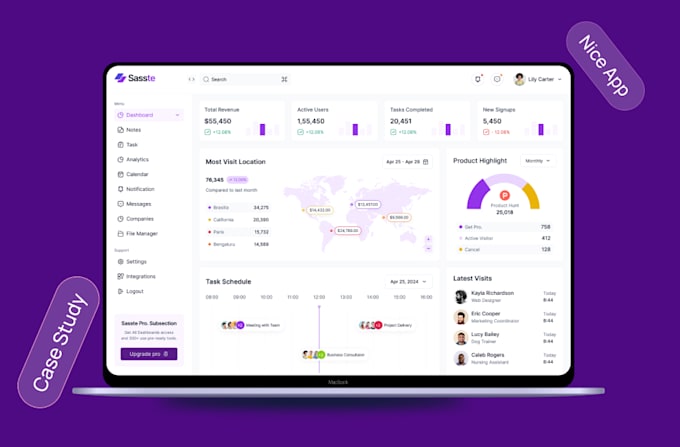 Design awesome dashboard web app, saas, admin panel by Ajoykumerak | Fiverr