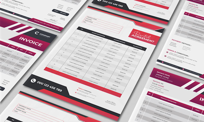 Make excel invoice, letterhead and resume design by Graphicsscene | Fiverr