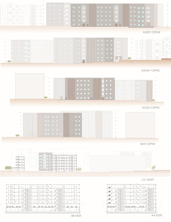 Provide 2d floor plan, facade, photoshop painting and all architectural ...