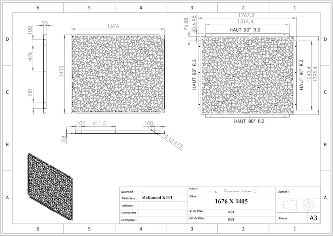 Design solidworks sheet metal ,2d drawing and dxf file by Mahmoudkefi ...
