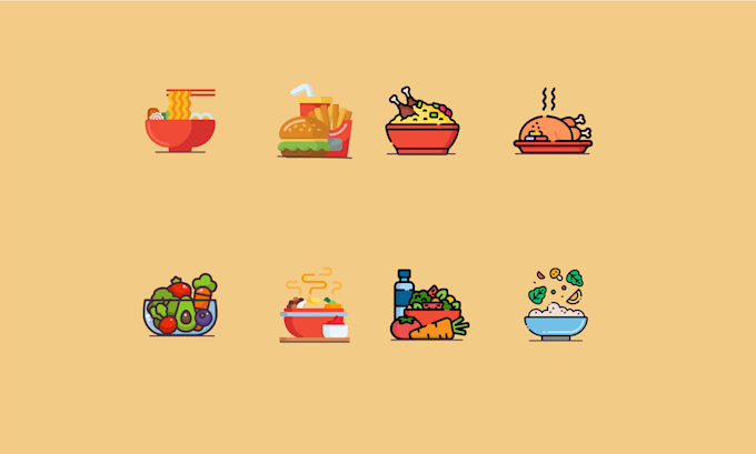 Design unique custom vector icon sets by Rajidesign | Fiverr