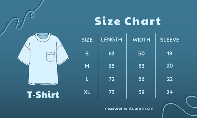 Create an attractive size chart or size guide by Margarita_mart | Fiverr