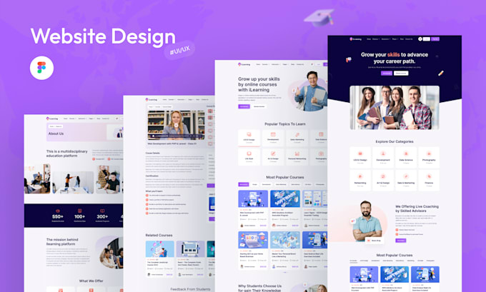 Do highly converting website ui ux, landing page, web template design in figma by Dew_studio ...