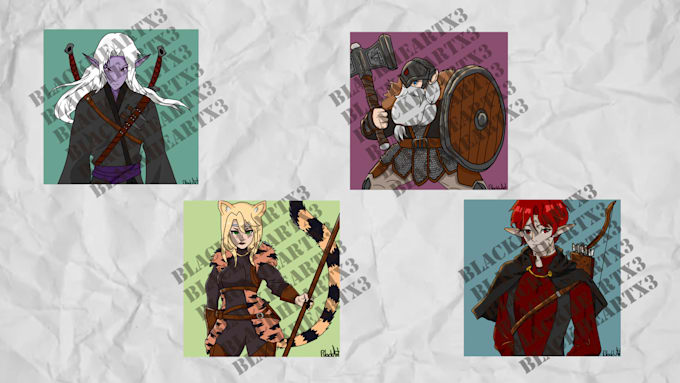 Draw a basic character art for you by Schwarzherzx3 | Fiverr