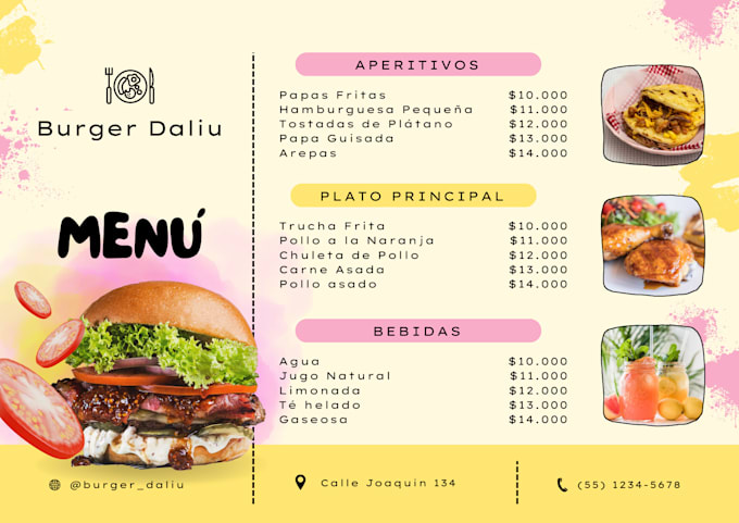 Do modern restaurant menu design by Govawy | Fiverr