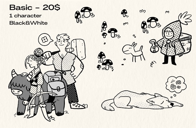 Draw a cute illustration in traditional art style by Bobiksdoh | Fiverr