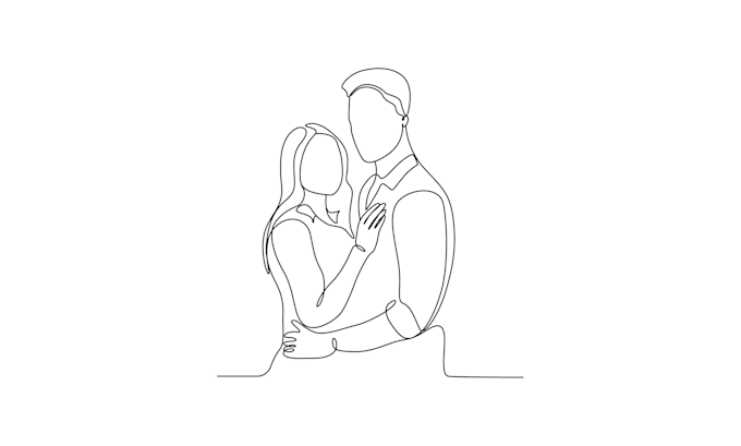 Draw couple one line art minimalist line art vector line art within 2 ...
