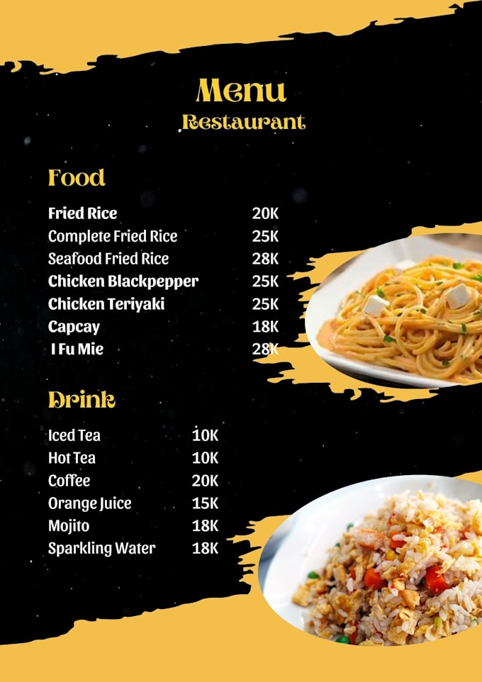 Make your own menu for your restaurant by Archi_noura | Fiverr