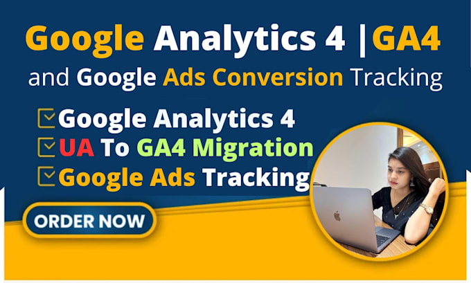 Setup google analytics 4, ga4 ecommerce tracking, gooogle tag manager by Trackingexperts | Fiverr