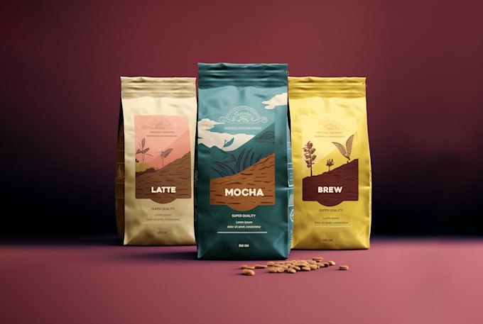 Create premium coffee bag, coffee pouch, coffee label, sticker ...