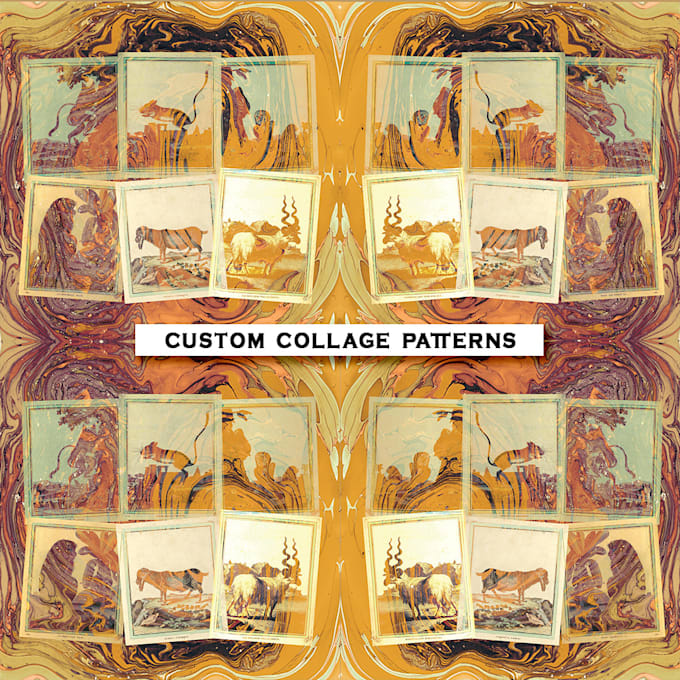 Design unique seamless collage patterns by Insipidboar | Fiverr