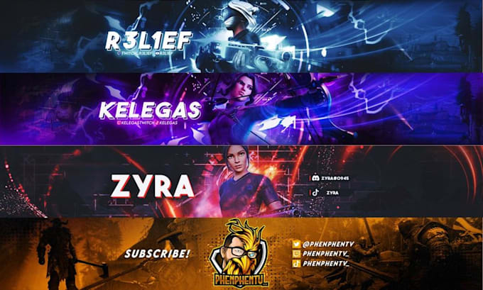 Design valorant youtube banner, twitch, header and logo by Faranop | Fiverr