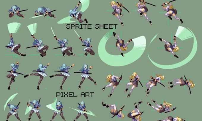 Animazione foglio sprite 2d, sprite 2d, animazione pixel art, pixel art ...