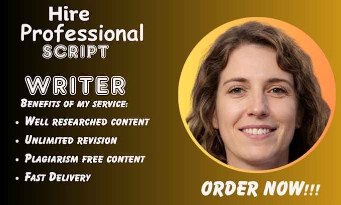 Write amazing script writing, screenplay writing, movie script, film ...