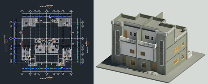 Visualize your 2d plans into 3d revit model by Kelly_moore_ | Fiverr