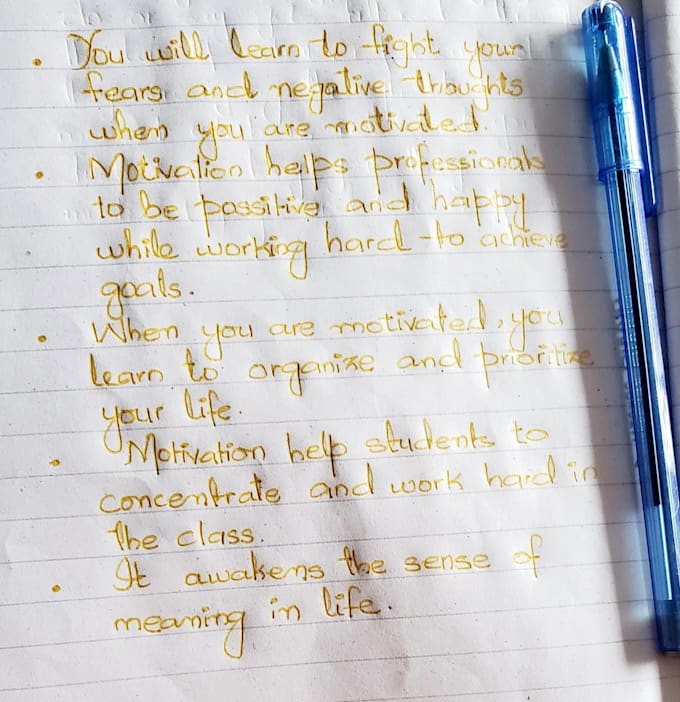 Do your notes and assignments in good handwriting by Sheryl278 | Fiverr