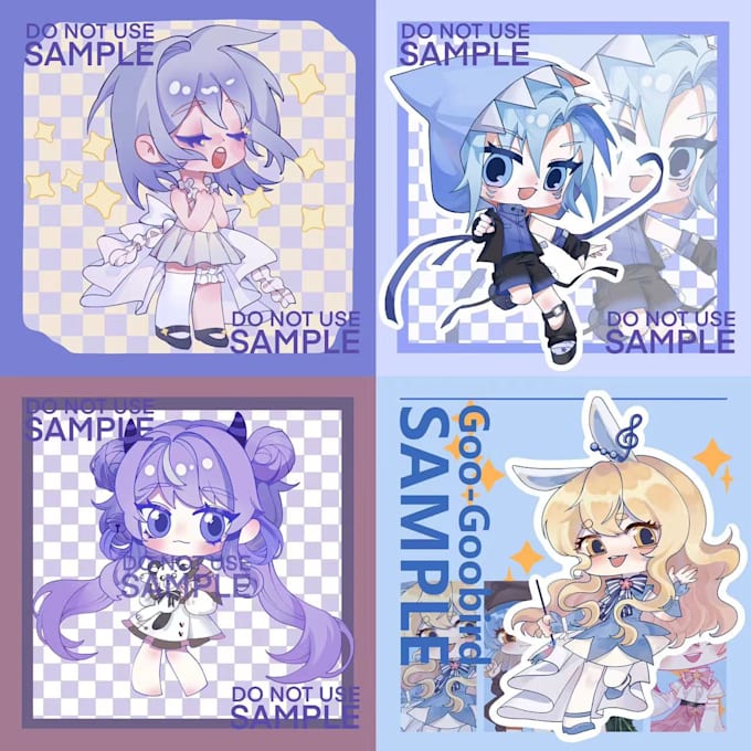 Draw your anime characters in cute forms by Googoobird | Fiverr