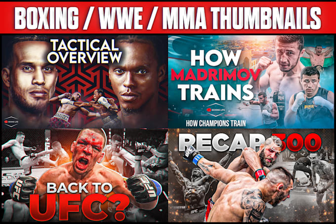 Make amazing mma ufc fight thumbnail for boxing channels by Emperorgfx7 ...