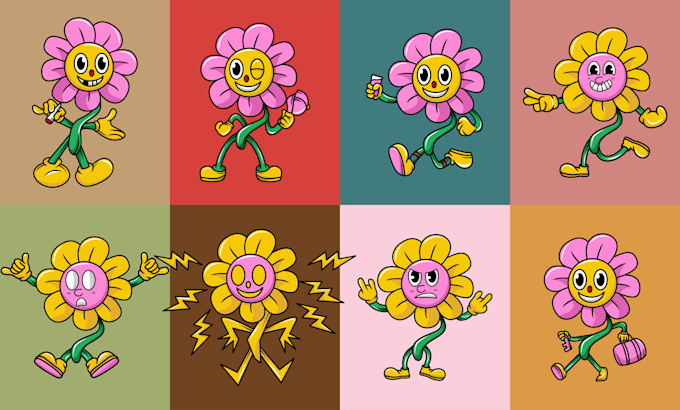 Unique retro cartoon vector design by Avivmuzi | Fiverr