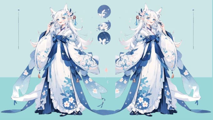 Create a vtuber reference sheet for your anime character vrchat, vtuber ...