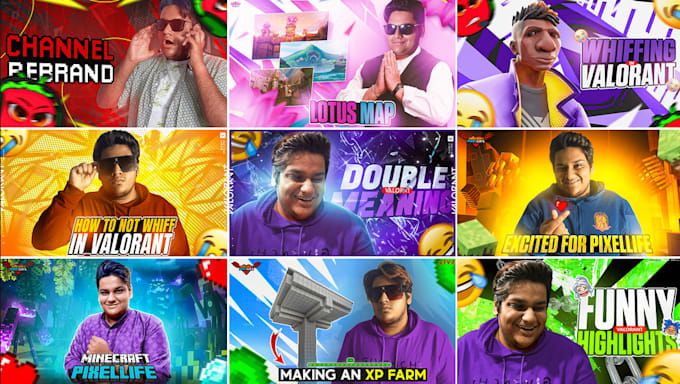 Design clicky youtube thumbnails for you by Ultrixodesigns | Fiverr