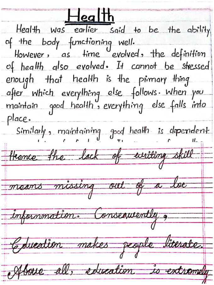 Write handwritten notes and letters in beautiful handwriting by ...