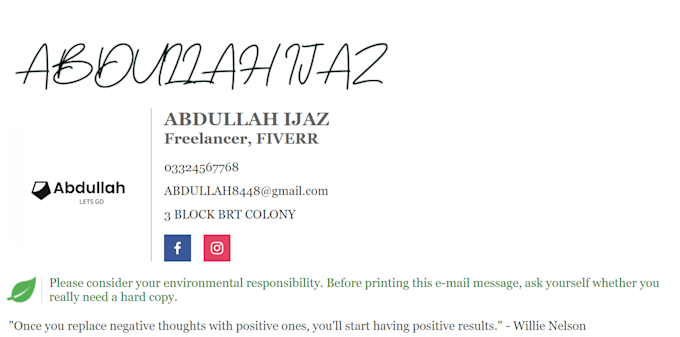 Create html email signature and clickable email signatures by Abdullah ...