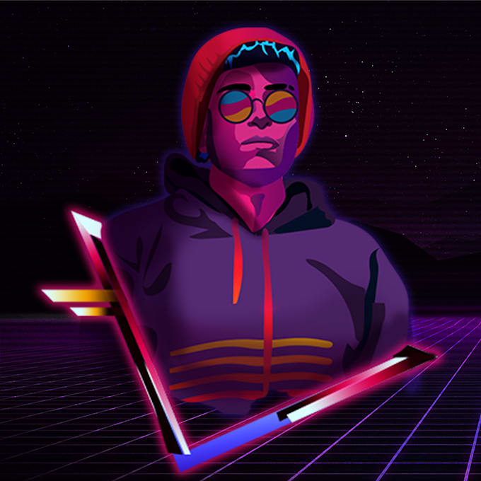 Make yourself turn into a retrowave illustration by Durbina089 | Fiverr