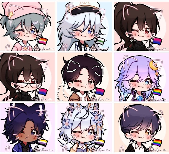 Do pride chibi anime icon for you by Nekoyana | Fiverr